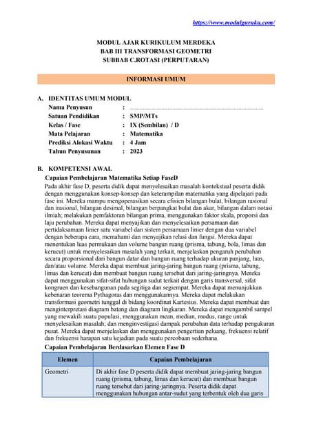 Modul Ajar Fikih Kelas 9 Fase D Kurikulum Merdeka | PDF
