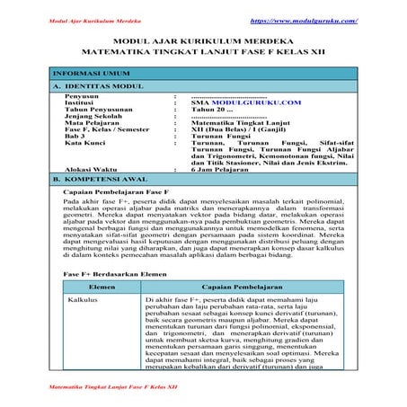 Modul Ajar Matematika Tingkat Lanjut Kelas 12 Fase F Kurikulum Merdeka ...