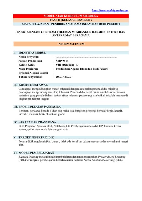 Modul Ajar Bahasa Indonesia Kelas 12 Fase F Kurikulum Merdeka | PDF