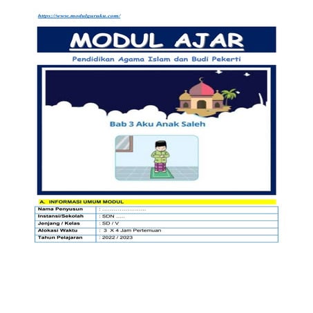 MODUL AJAR PAI DAN BUDI PEKERTI KELAS 5 BAB 3 KURIKULUM MERDEKA.docx