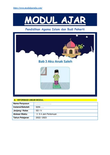 Modul Ajar Fikih Kelas 8 Fase D Kurikulum Merdeka | PDF