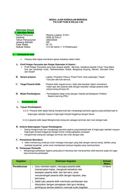 Lkpd pai kelas 7 pertemuan 1 | PDF