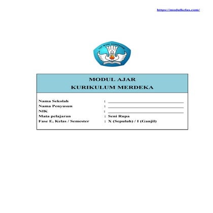 Modul Ajar Seni Rupa Kelas 10 SMA Fase E Kurikulum Merdeka | PDF