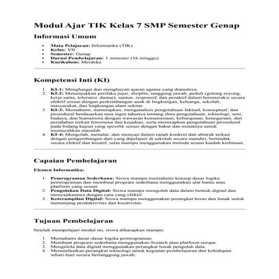Modul Ajar TIK Kelas 7 SMP Semester Genap.docx