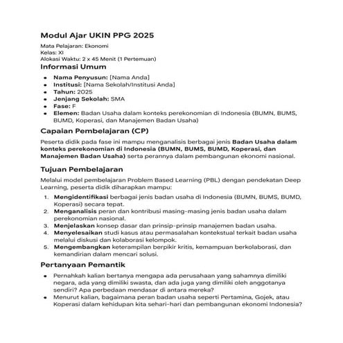modul ajar ukin ppg Mapel ekonomi konsep badan usaha.pdf