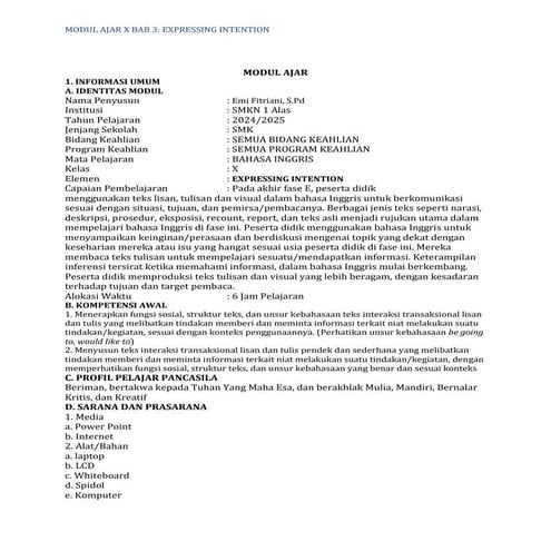 NAMA PENYUSUN PAK KABULAN, SPD SEKOLAH SMK NEGERI 1 ALAS MODUL AJAR X bab 3 INTENTION.pdf