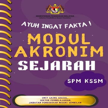 SEJARAH TINGKATAN 4 : MODUL AKRONIM/MNEUMONIK | PDF