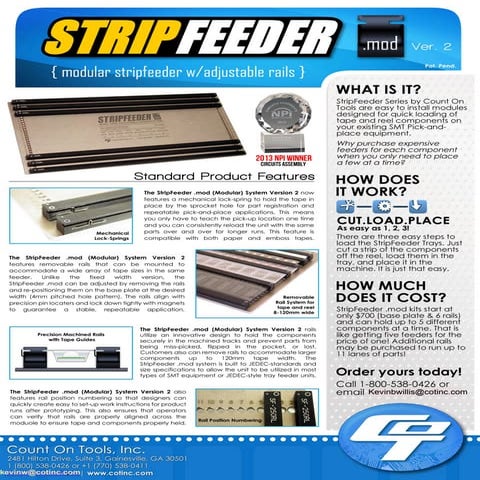 Modular stripfeeder v2 for SMT prototype setup | PDF