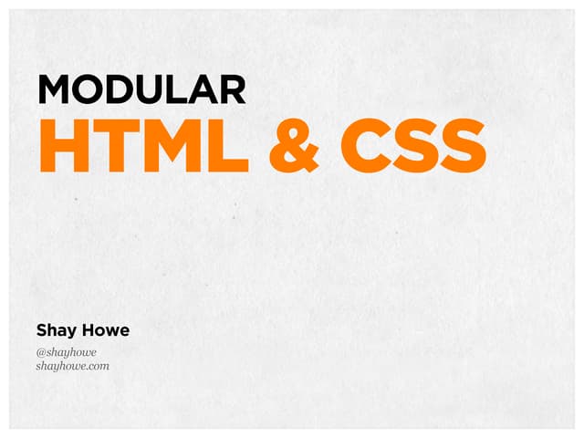 Modular Html And Css Ppt