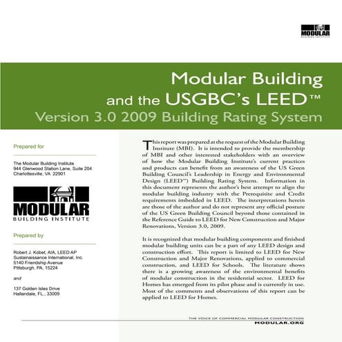 Modular Construction & LEED | PDF | Construction Industry | Industries