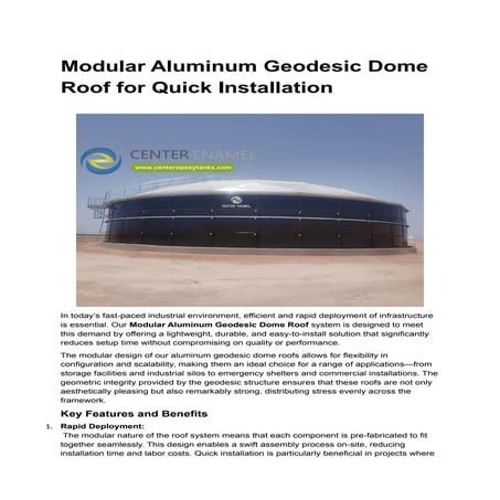 Precision Engineered Aluminum Geodesic Domes for Large-Scale Facilities ...