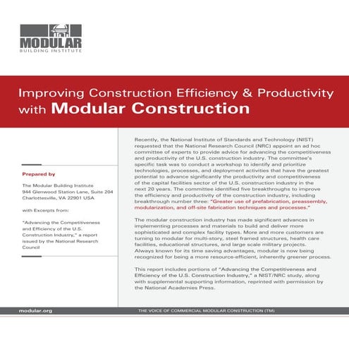Modular building institute improving construction efficiency ...