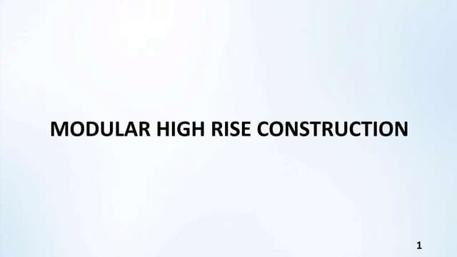 Modular construction ppt | PPTX