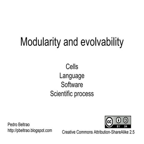 Modularity and evolvability | PPT