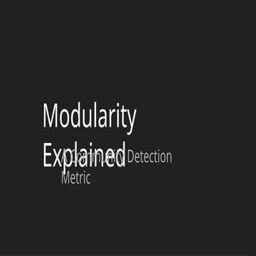 Modularity and Communities in Network Science | PPT