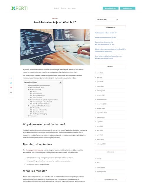 Modularization In Java What Is It Pdf