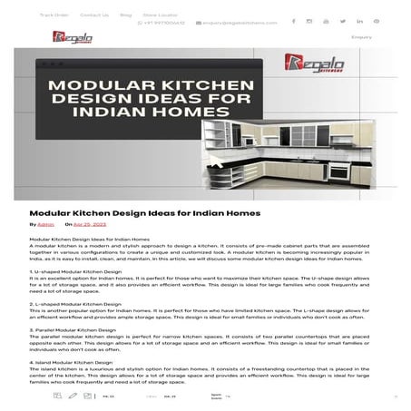 Modular kitchen design | Regalokitchens | PDF