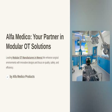Modular OT Manufacturers in Meerut Alfa Medico’s Advanced Surgical ...