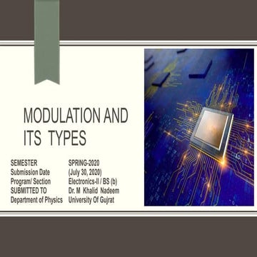 Modulation and its basic types | PDF