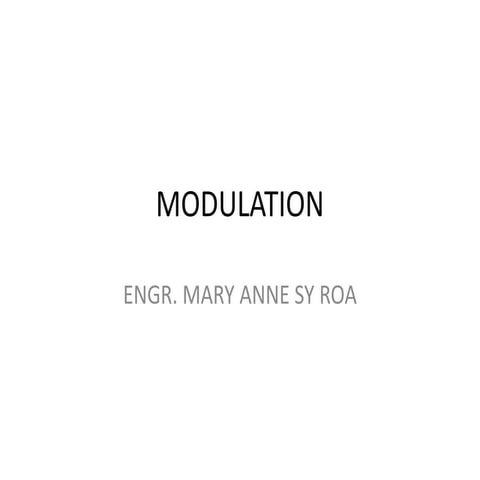 Modulation Introduction To Analog Modulation Pptx Free Download