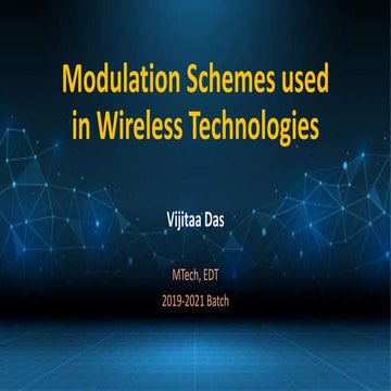 Modulation schemes used in wireless technologies | PDF