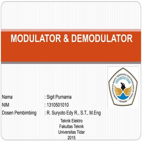 Modulator & demodulator | PPTX