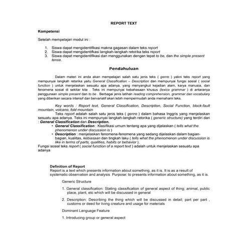 Modul bahasa inggris kls xi report text | PDF