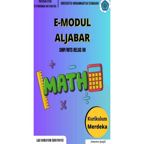 modul pembelajaran kelas 1 bentuk aljabar.pptx