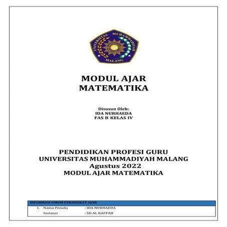 modul data untuk kelas 5 kurikulum merdeka | DOCX