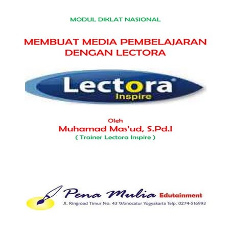 Modul diklat Nasional Membuat Media Pembelajaran dengan Lectora | PDF