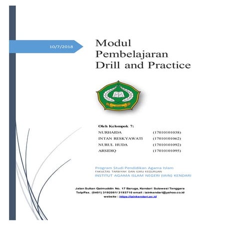 Modul drill and practice kel.5| NUR HAIDA | DOCX