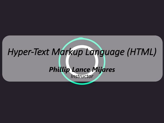 Module 1 1 Hypertext Markup Language Pptx