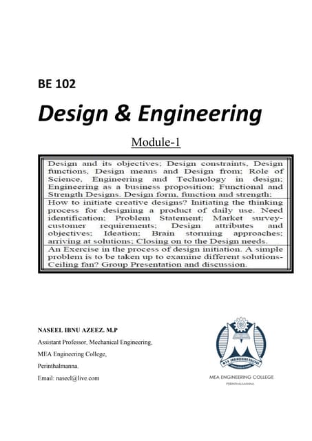 Basic Engineering Design: Overview | PPT
