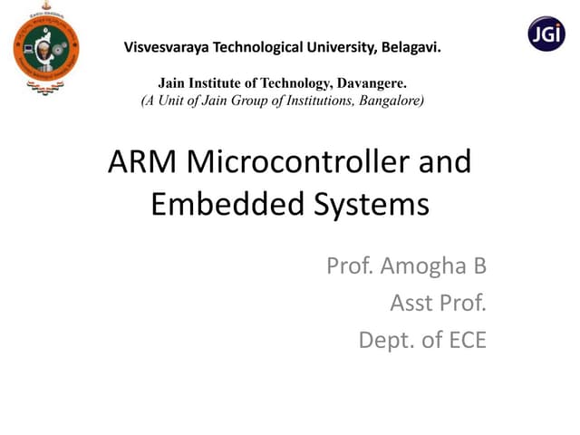 Module 1 Arm 32 Bit Microcontroller Ppt 4327