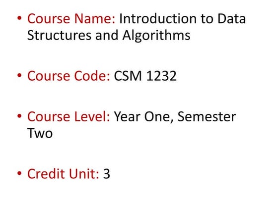 Data Structures And Algorithm Module 1 Pptx