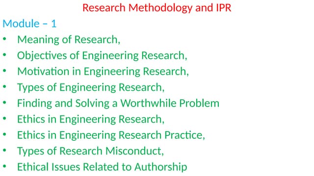 RM&IPR-21RMI56 - Module 1- by Dr. Suresha Vdf | PDF