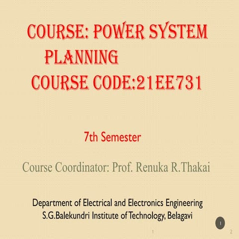 Module 1 Power System And Load Forecasting Ppt