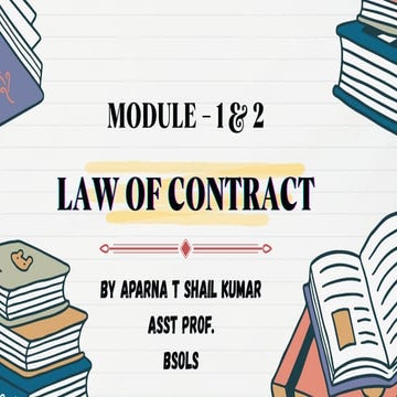 LAW OF CONTRACT (5 YEAR LLB & UNITARY LLB )- MODULE - 1.& 2 - LEARN ...