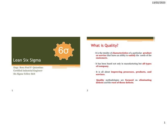 Lean Six Sigma Basics is used for basic training to team, | PPT
