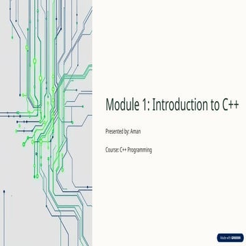 Module-1-Introduction-to-C++ programming language | PPTX