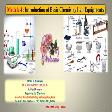 Module 1- Introduction of Basic Chemistry Lab Equipment's | PPTX