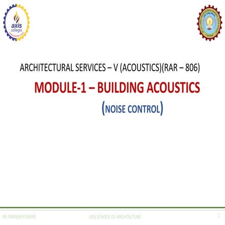 Module-1-(Building Acoustics) Noise Control (Unit-3). pdf | PDF