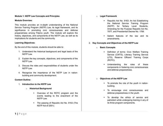 Introduction to NSTP | PPTX | Education