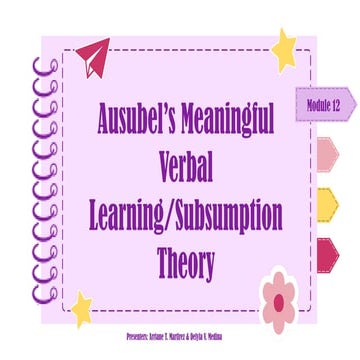 Ausubel's Subsumption Theory | PPT