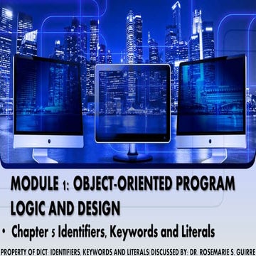 Identifiers Keywords And Literals Ppt 