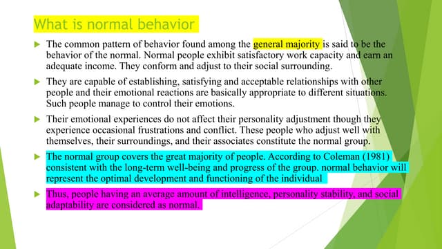 Concept of normal and abnormal behaviour | PPTX