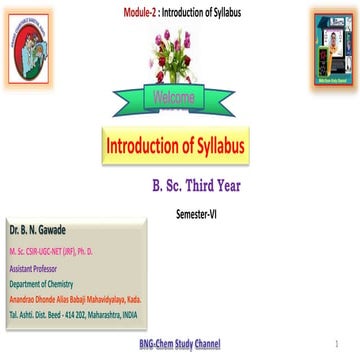 Module-3 Introduction of Chemistry Syllabus B. Sc.- II Year Semester ...