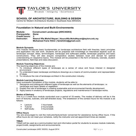 Studio 3 module outline (s1 2015) | PDF