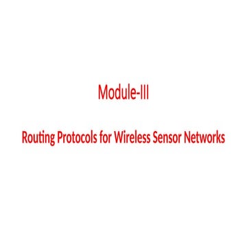 Routing protocols for Wireless sensor networks | PPTX