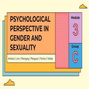 Psychological Perspective in Gender and Sexuality (by Group C) | PDF